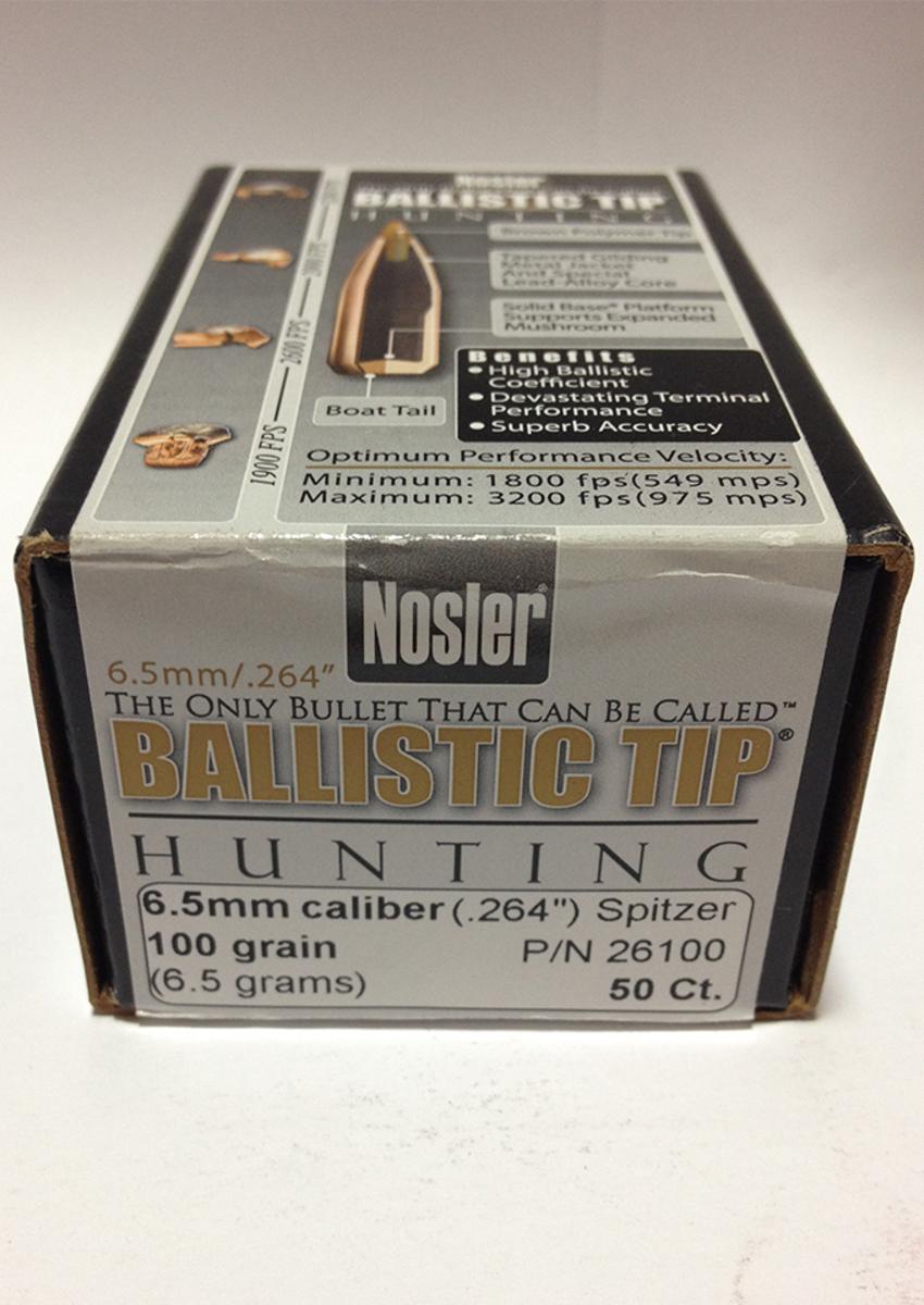 Nosler 6.5mm 100gr Bullet Heads Spitzer/Ballistic Tip (50pk) – BushWear