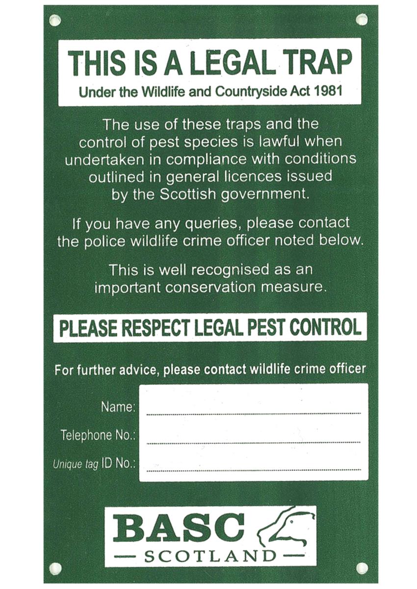 BASC Scotland Larsen / Crow Trap Sign – BushWear