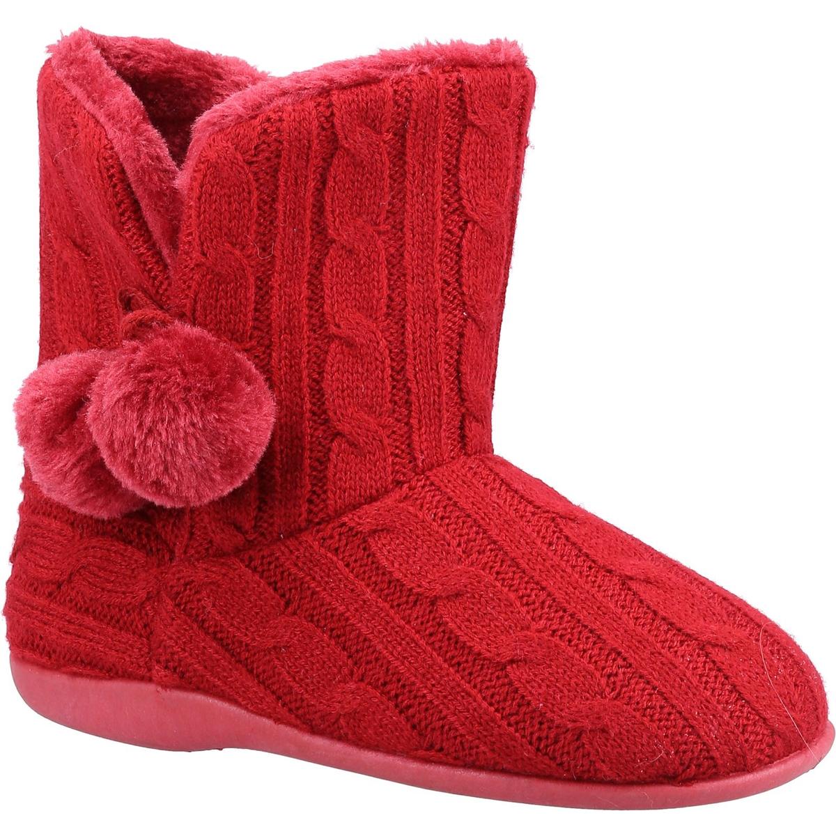 Fleet & Foster Apple Knitted Bootie Slipper Burgundy – BushWear
