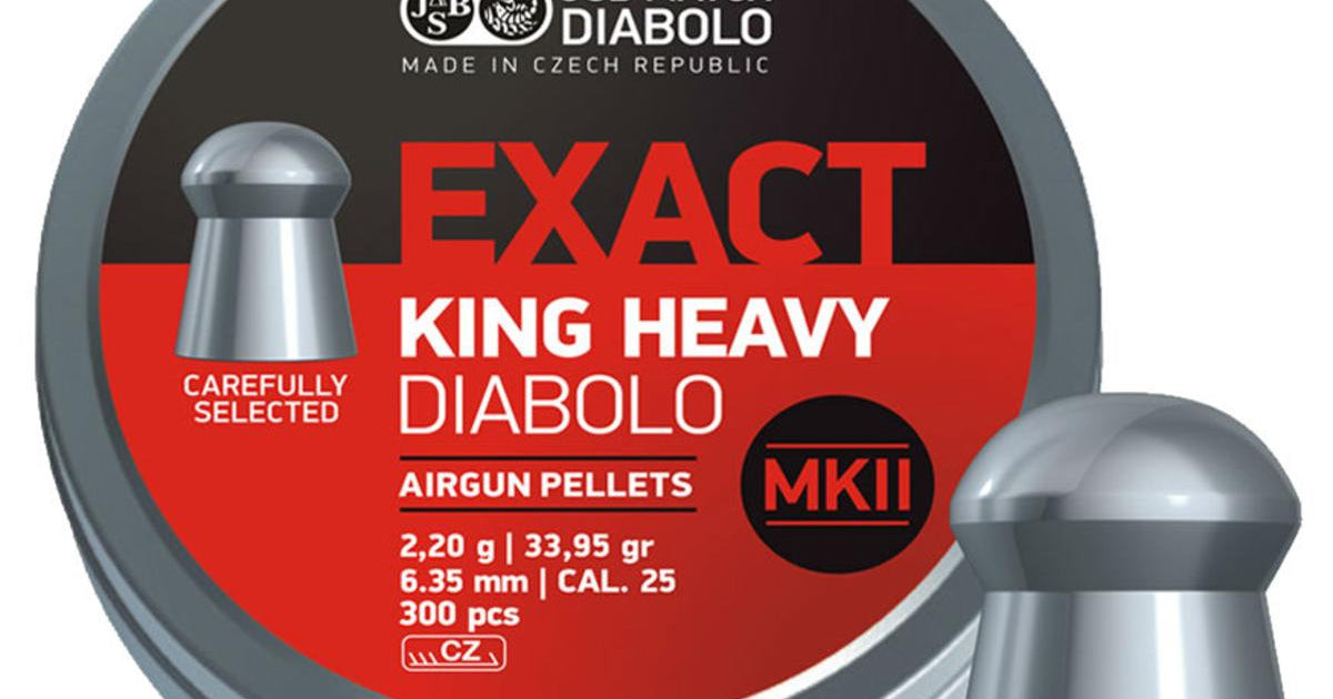 JSB Exact King Heavy MKII .25 Pellets Tin of 300 – BushWear