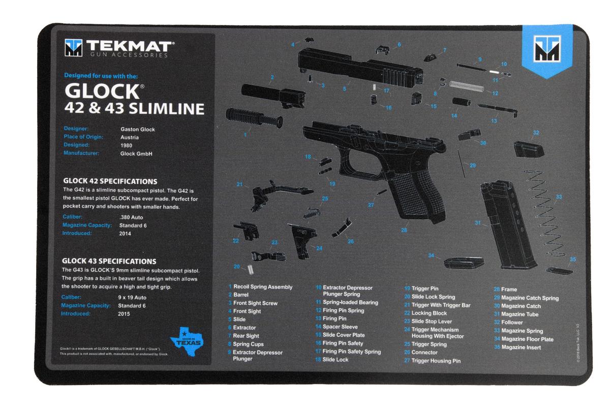 TekMat Glock 42/43 Tekmat Gun Cleaning Mat Blue – BushWear