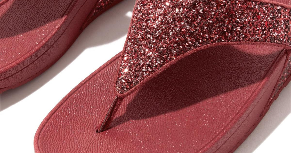 Fitflop Lulu Glitter Toe-Post Sandals Dusky Red – BushWear