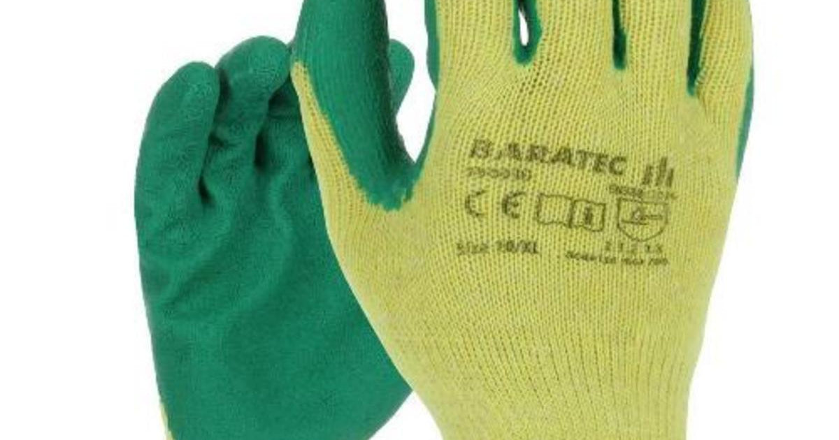 Game 12 x Baratec Protective Latex Gripper Glove - Wet & Dry Condition ...